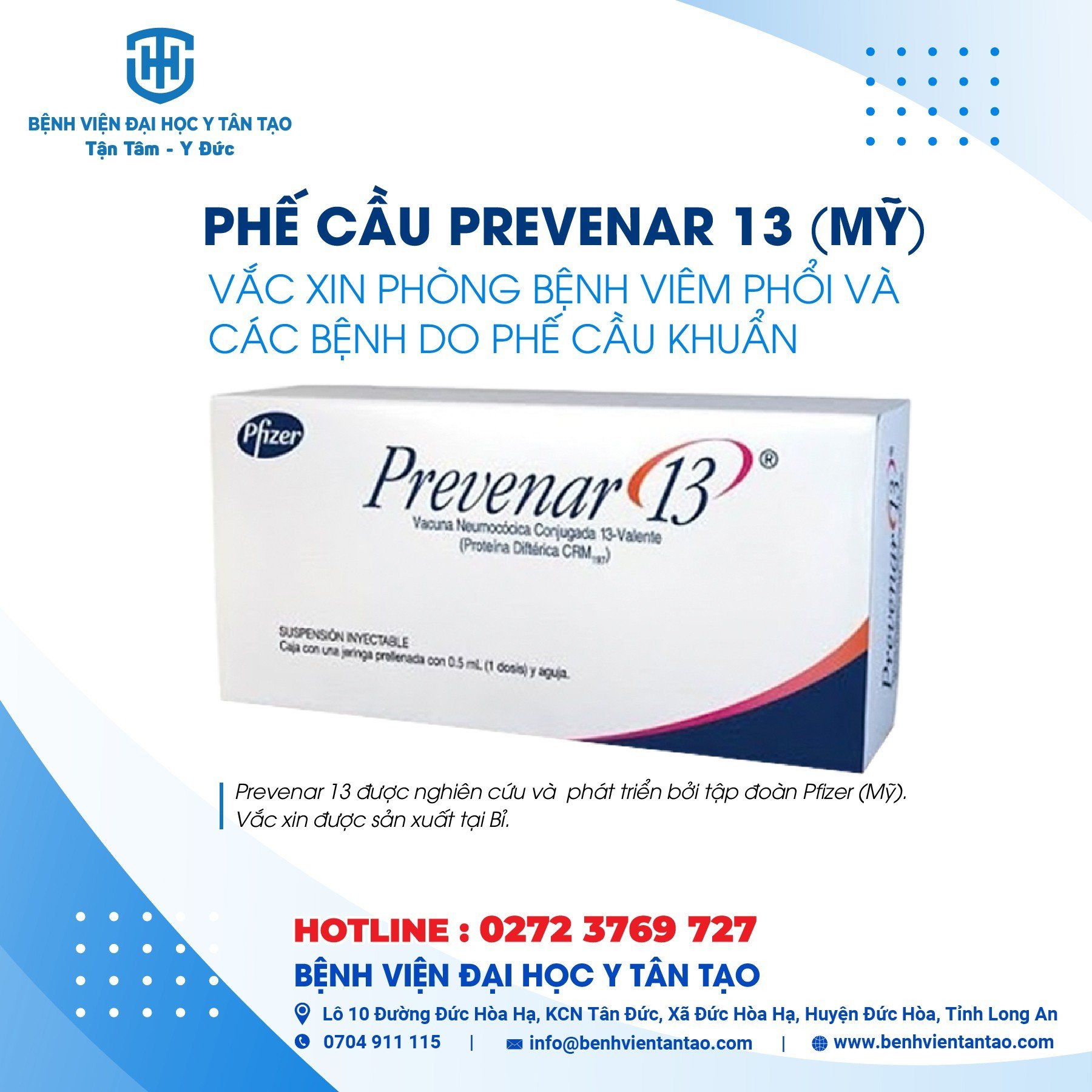 Vắc xin Prevenar 13: Phòng bệnh Viêm phổi và các bệnh do Phế cầu khuẩn ...